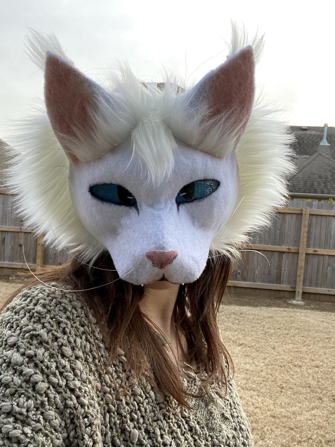 White Cat Mask| Read Desc.!! - Etsy