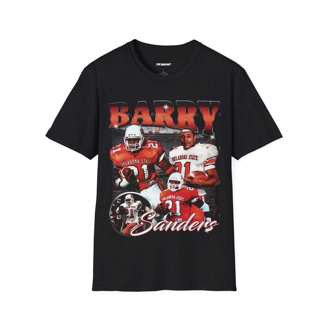BARRY SANDERS Vintage 90s Graphic Style T-shirt, Barry Sanders Tee ...