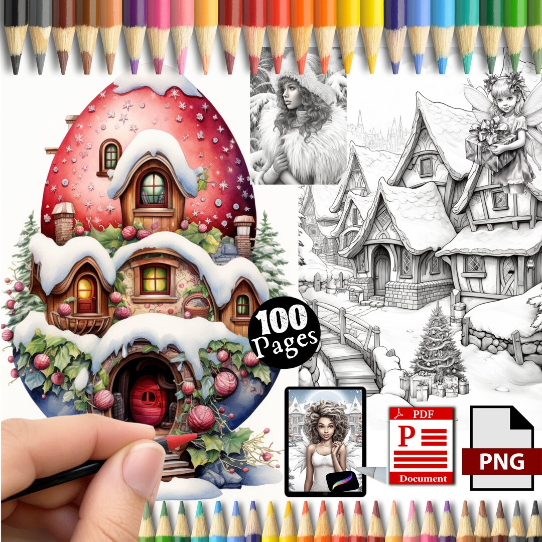 A Very Fairy Christmas Winter MEGA Bundle Coloring Book Poster Sheet ...