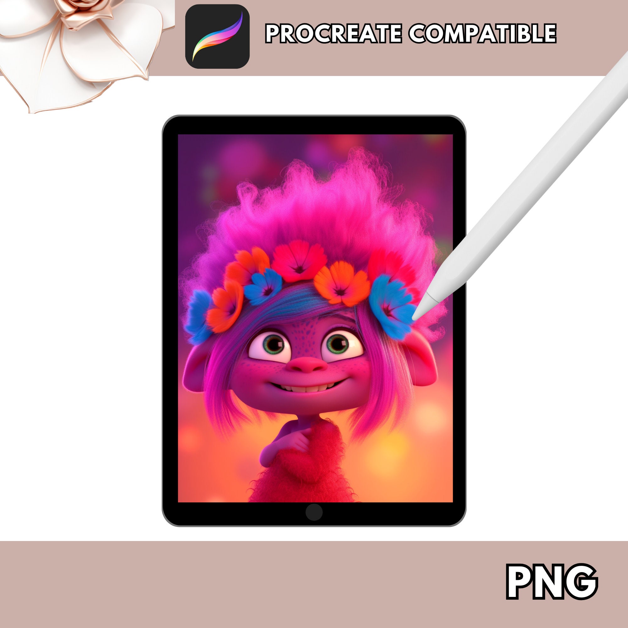 Magical Enchanted Cute Trolls Realistic Grayscale Fantasy Coloring Book ...