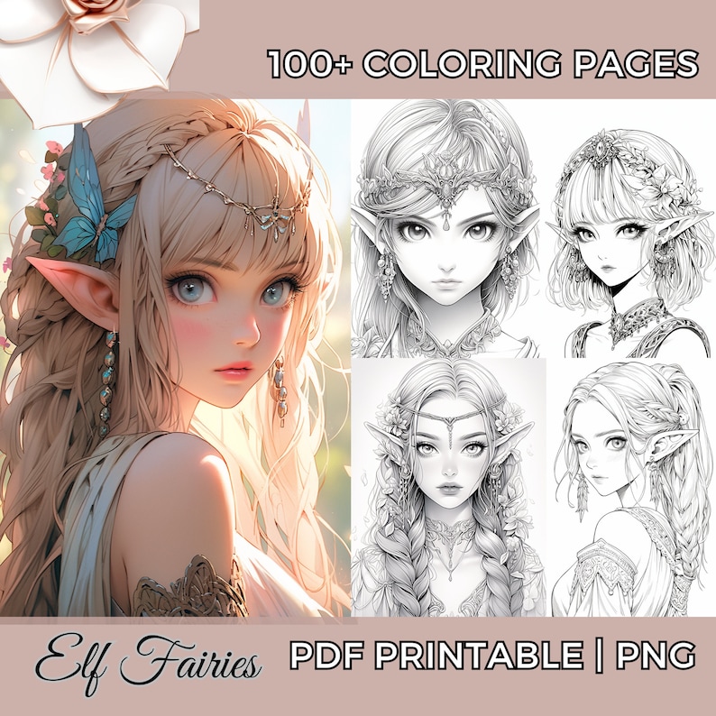 Magical Enchanted Elf Fairy Realistic Grayscale MEGA Bundle Fantasy ...