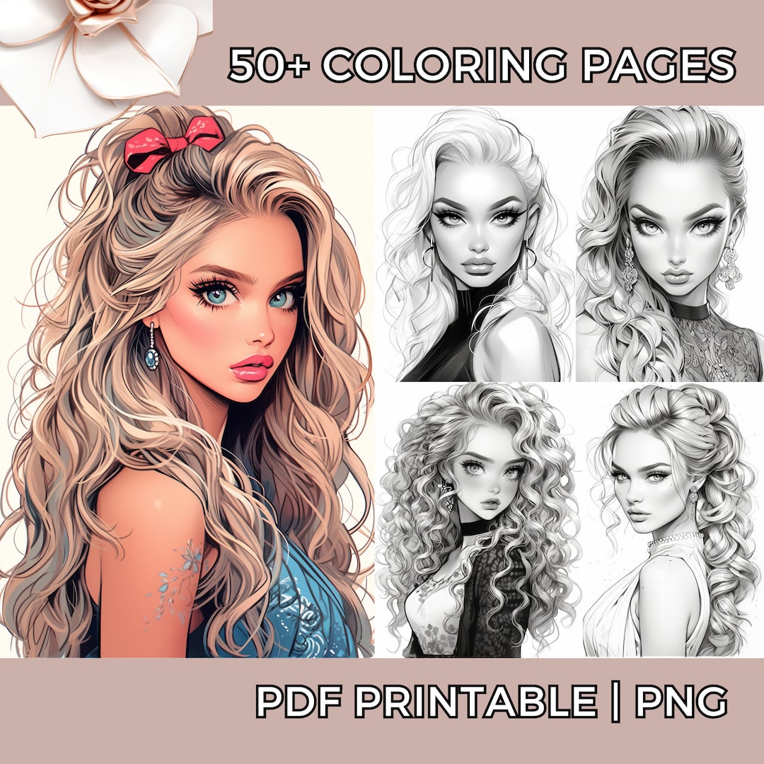 Chic Coloring Adventures: Hairstyles and Makeup Coloring Book ...