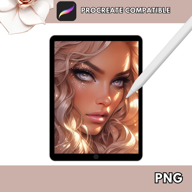 Procreate Coloring Book: Hairstyles and Makeup Expressions Grayscale ...