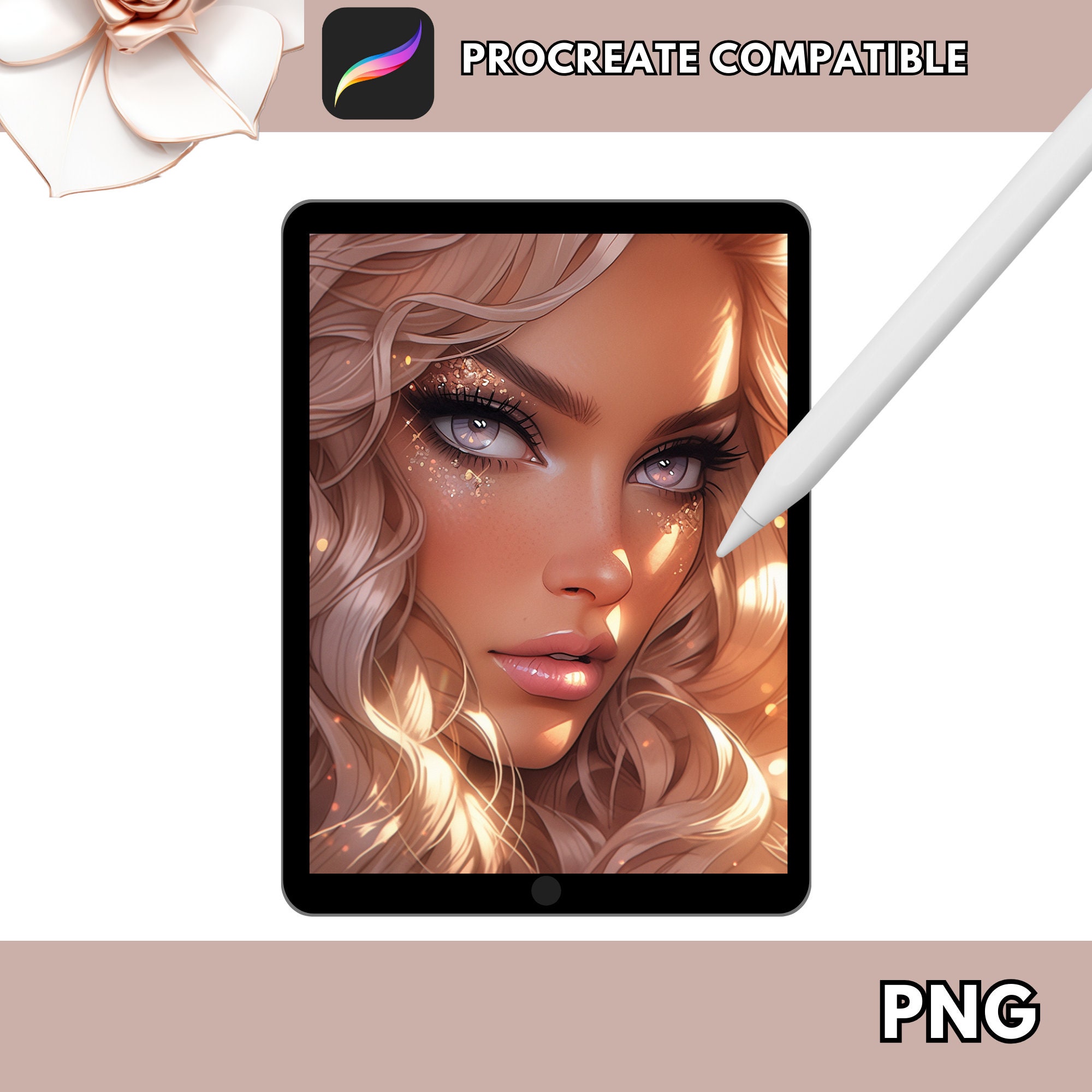 Procreate Coloring Book: Hairstyles and Makeup Expressions Grayscale ...