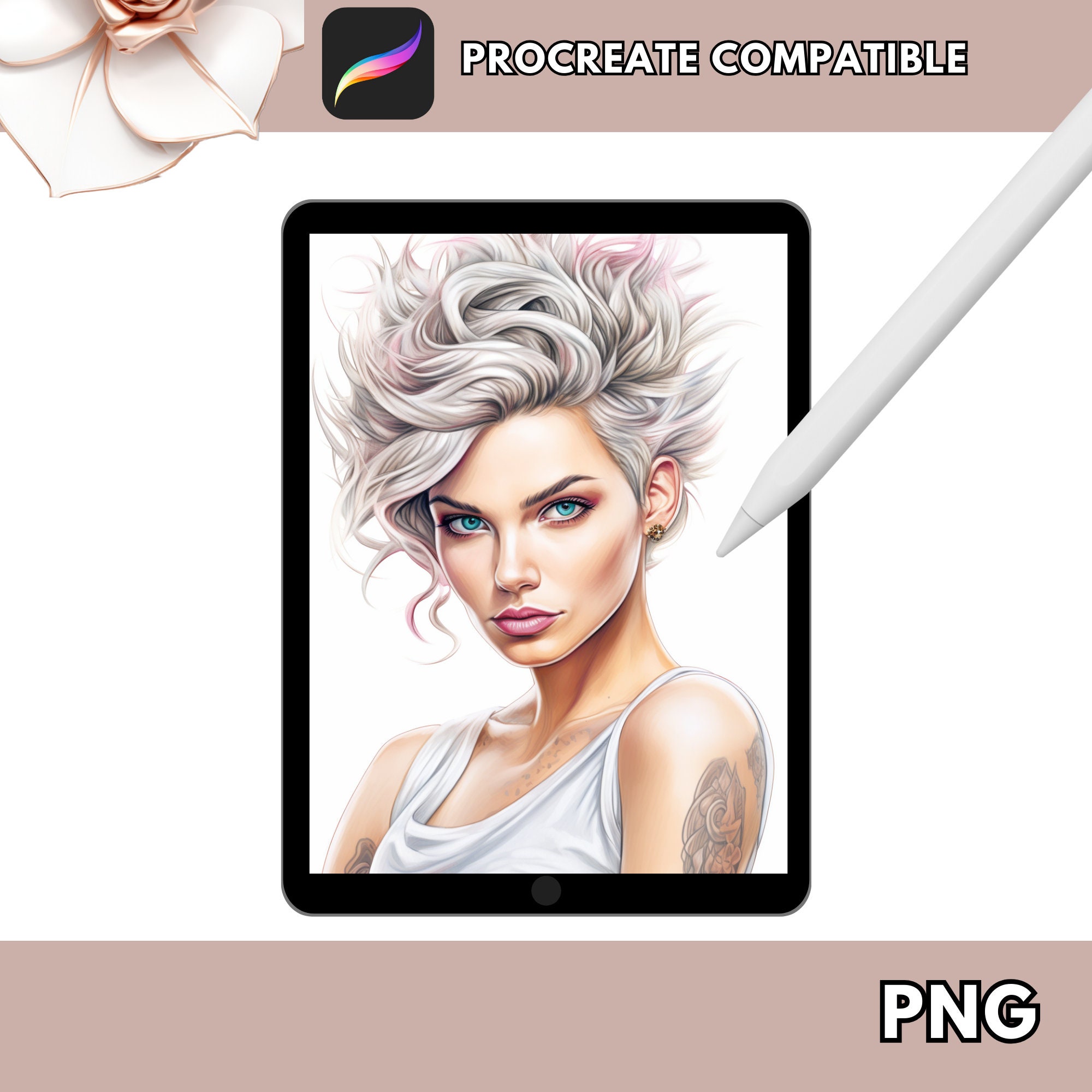 Adult Coloring Book Pages in Beautiful Grayscale High Fashion Coloring ...