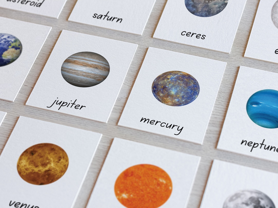 Planets Montessori Nomenclature 3 Part Classification Cards Solar ...
