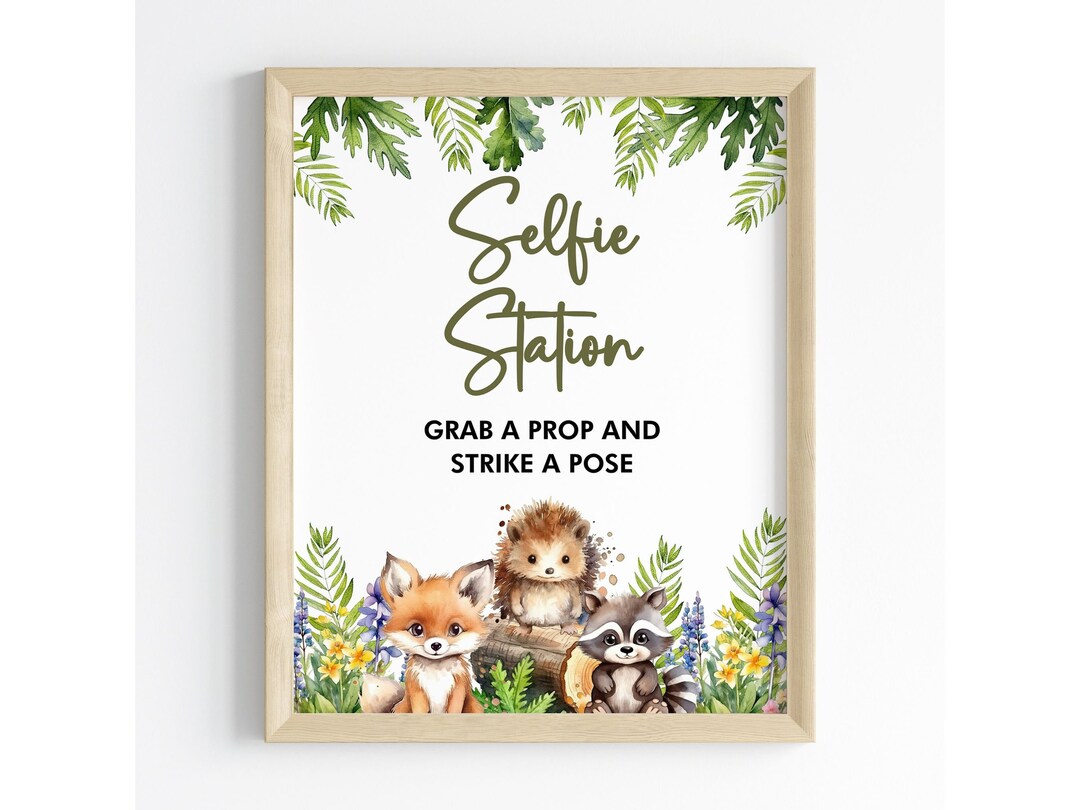 Selfie Station Sign Photo Booth Signage Polaroid Guest Book Grab A Prop ...
