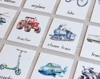 Transport Montessori Nomenclature 3 Part Classification Flash Cards ...