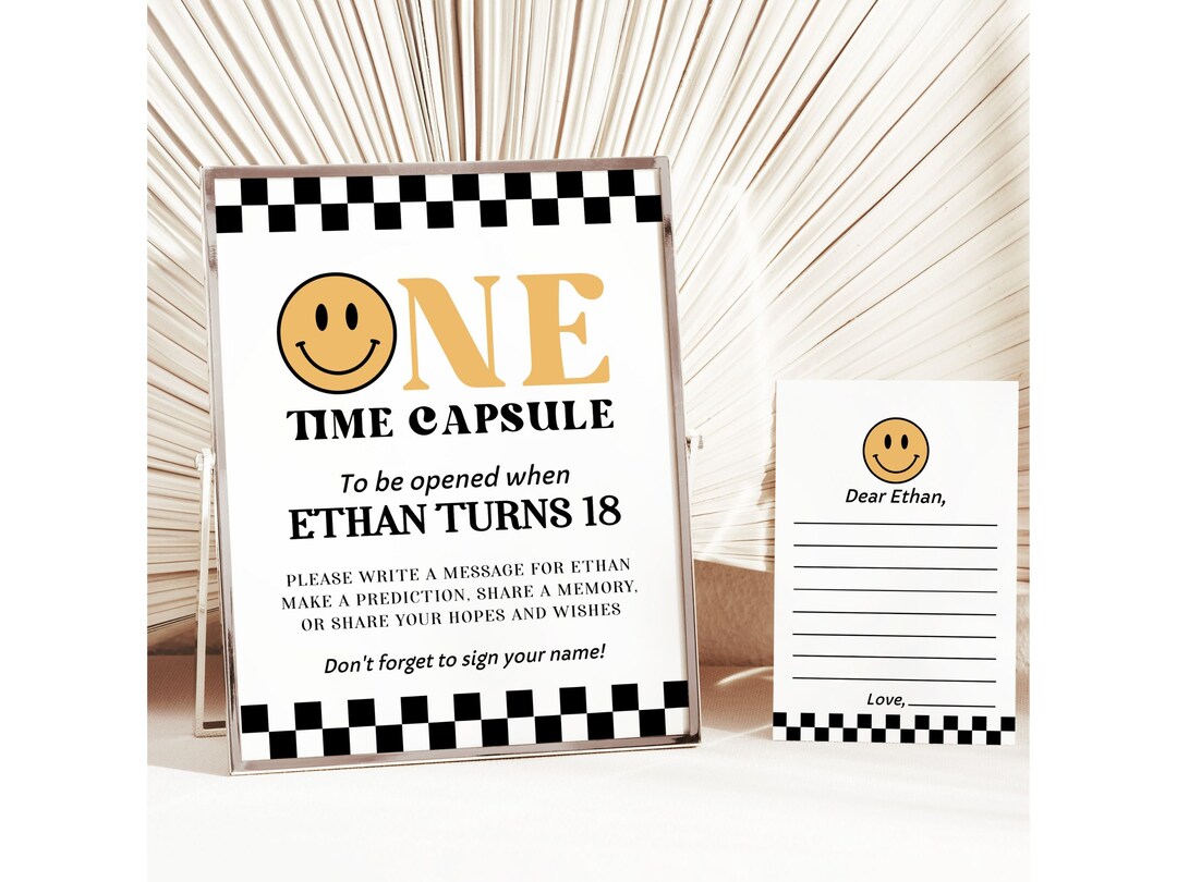 One Happy Dude 1st Birthday Time Capsule Personalized Sign Printable ...