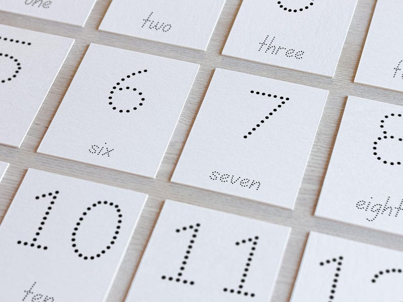Number Tracing Montessori Nomenclature 3 Part Classification Flash Card ...