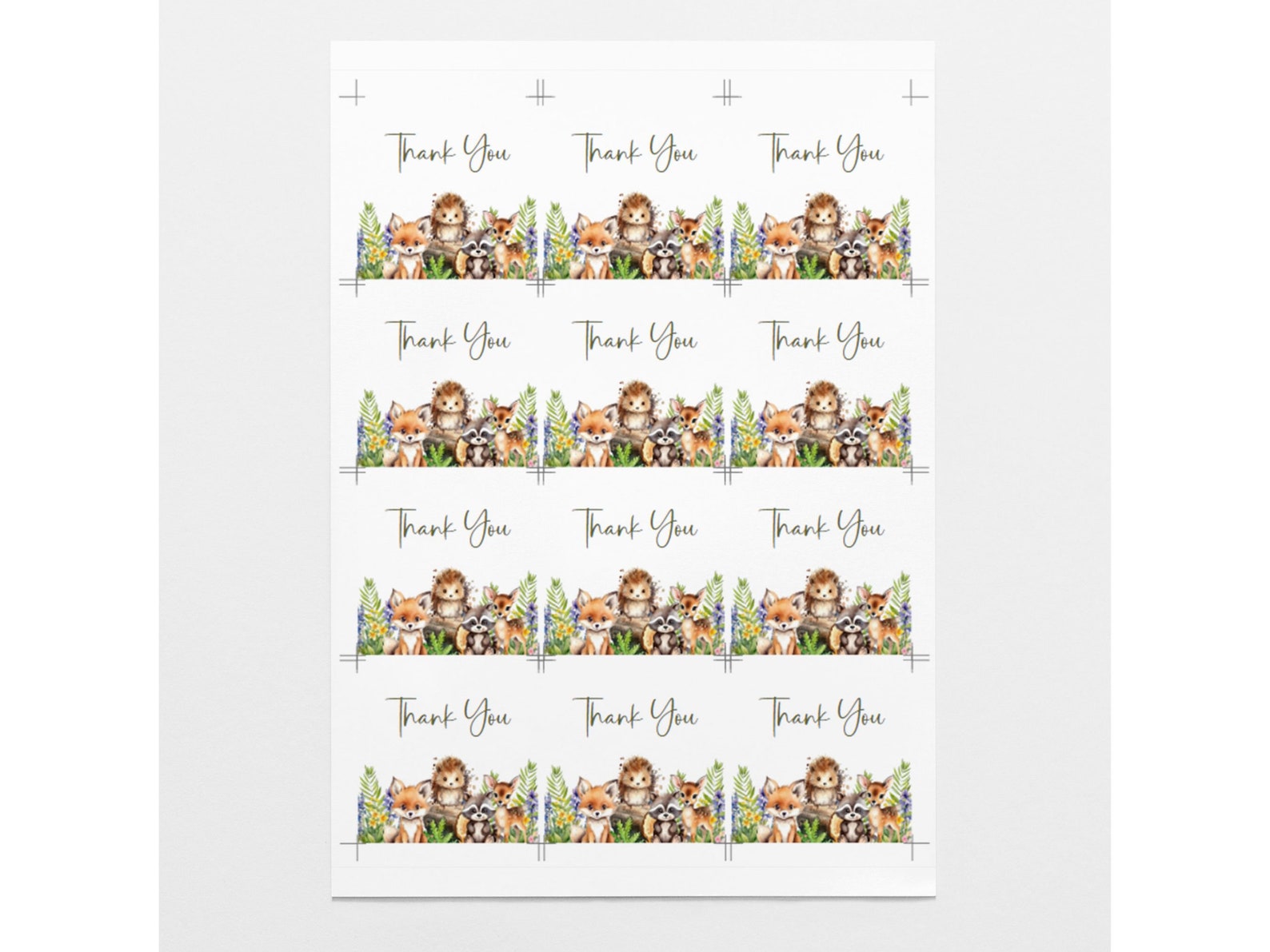 Square Thank You Gift Tag Personalized Woodland Baby Shower - Etsy