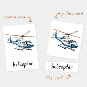 Transport Montessori Nomenclature 3 Part Classification Flash Cards ...