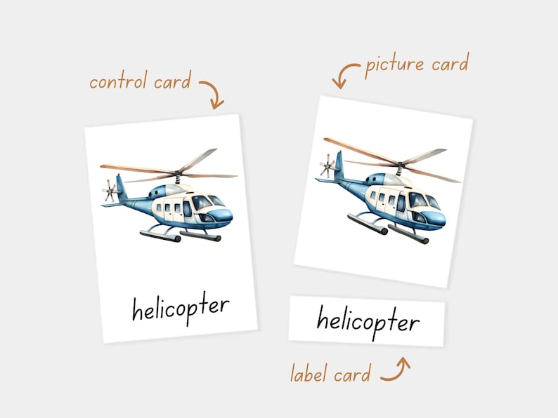 Transport Montessori Nomenclature 3 Part Classification Flash Cards ...