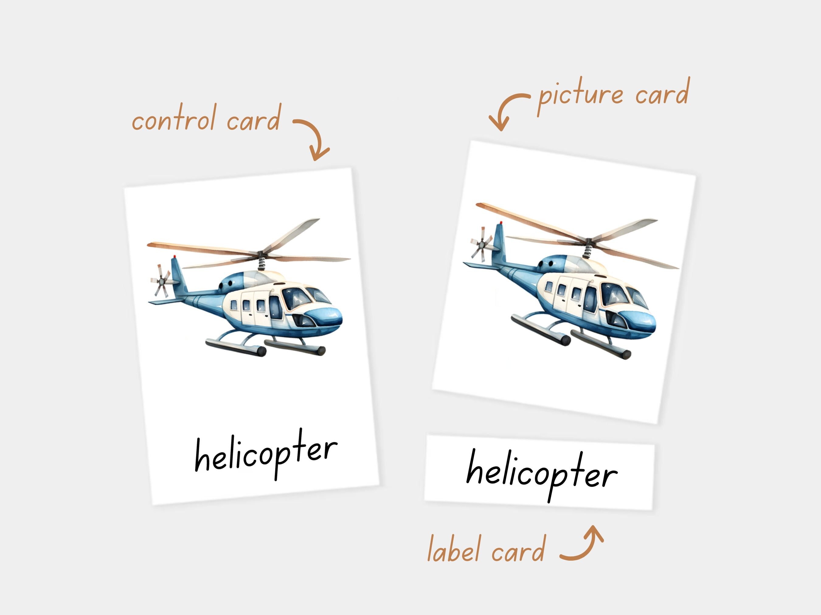 Transport Montessori Nomenclature 3 Part Classification Flash Cards ...