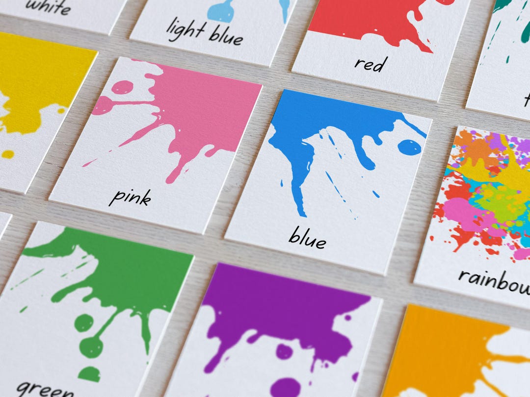 Colors Montessori Nomenclature 3 Part Classification Flash Cards ...
