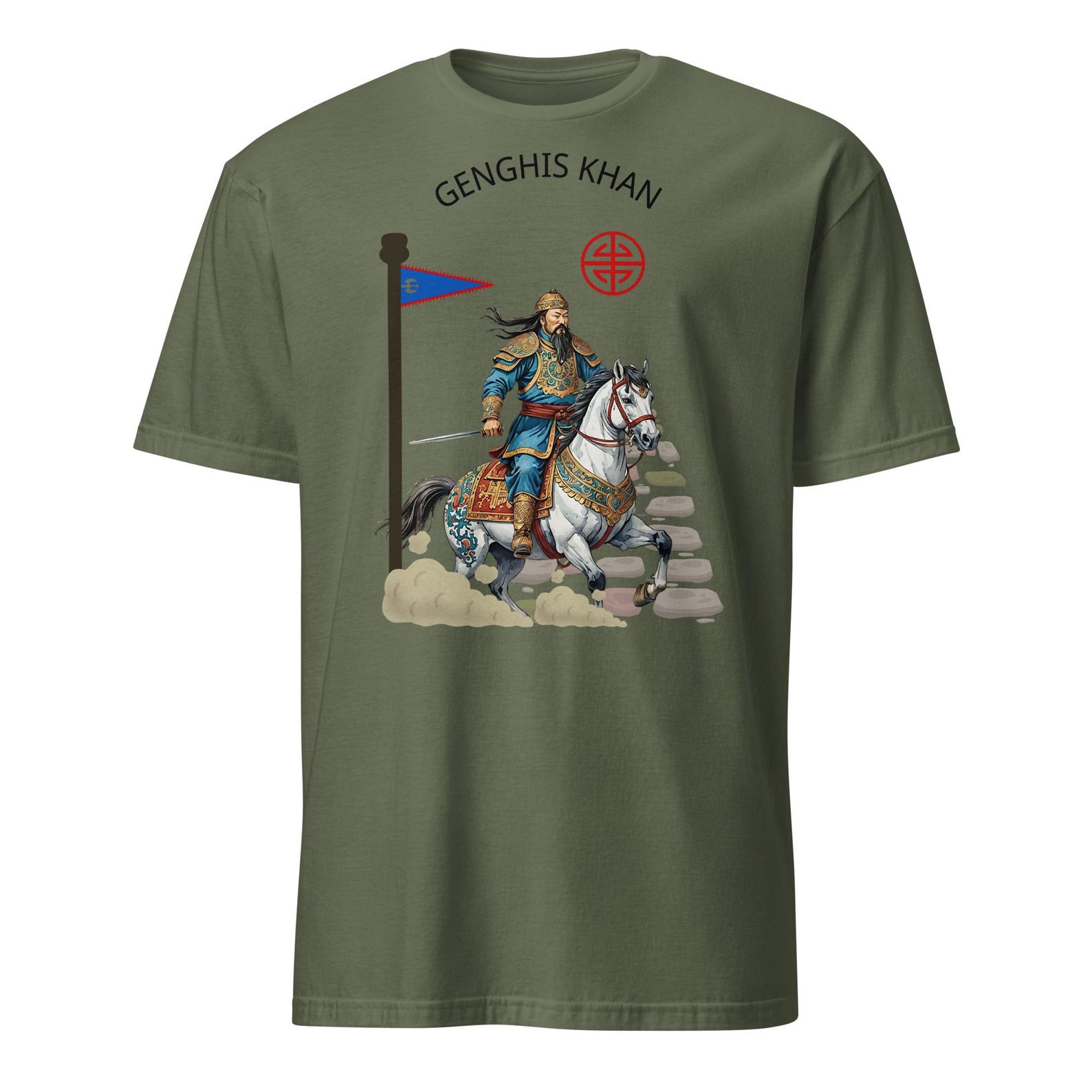 Genghis Khan T-shirt | Mongol Empire Medieval Cavalry Design | Medieval ...