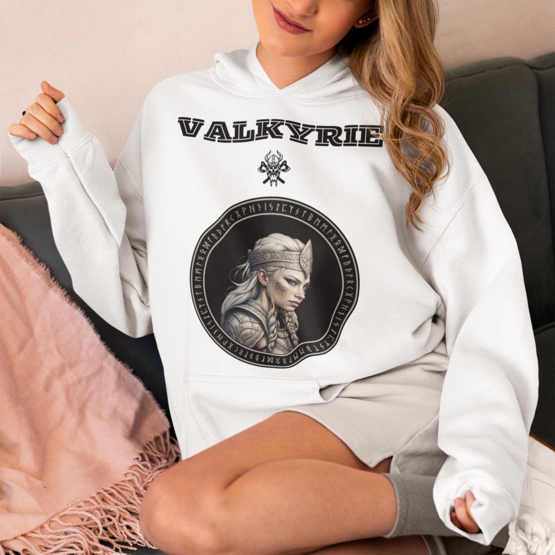 Valkyrie Hoodie - Unique Norse Design, Viking Mythology, Strength and ...