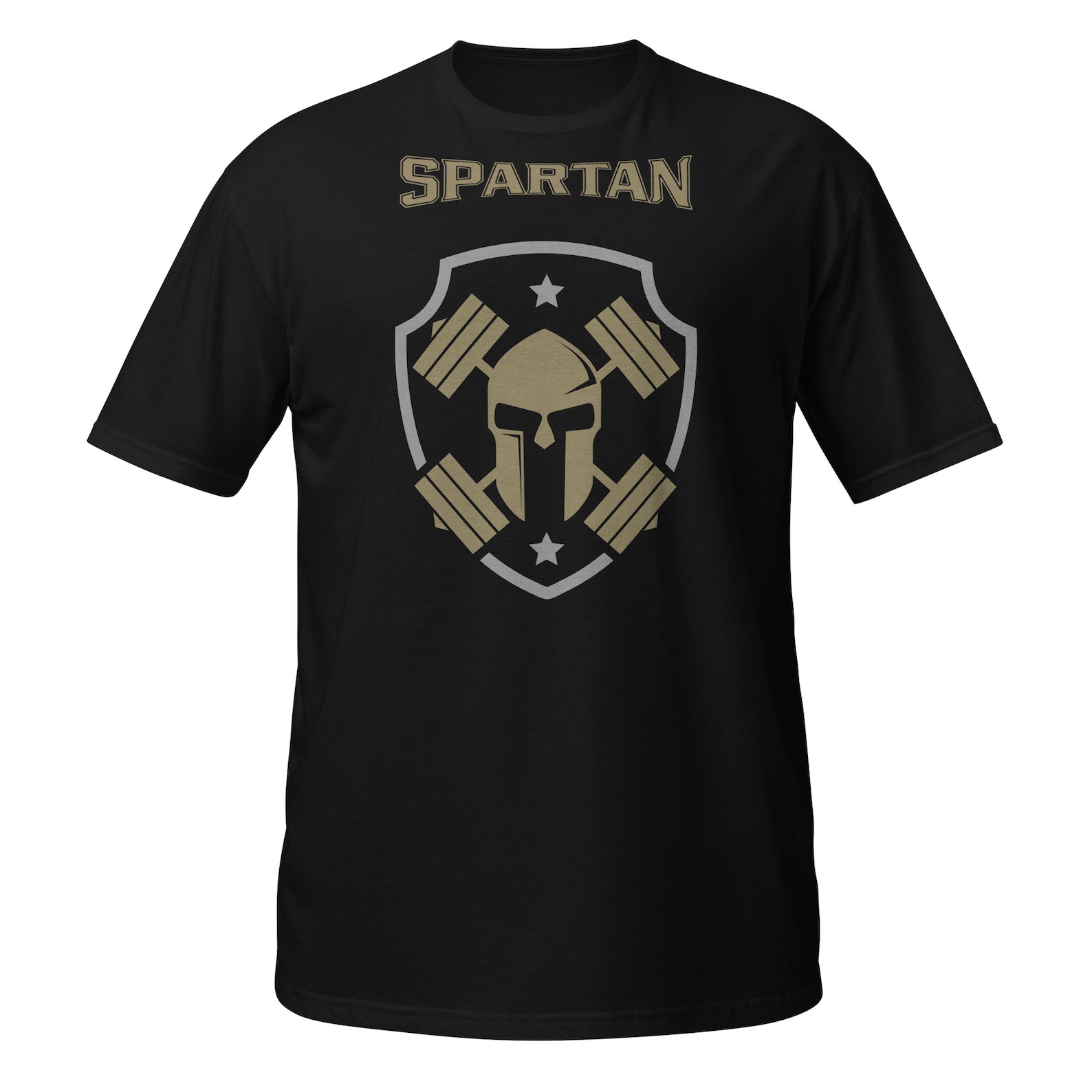 Spartan Shirt With Greek Warrior Helmet and Shield Design in Beige ...