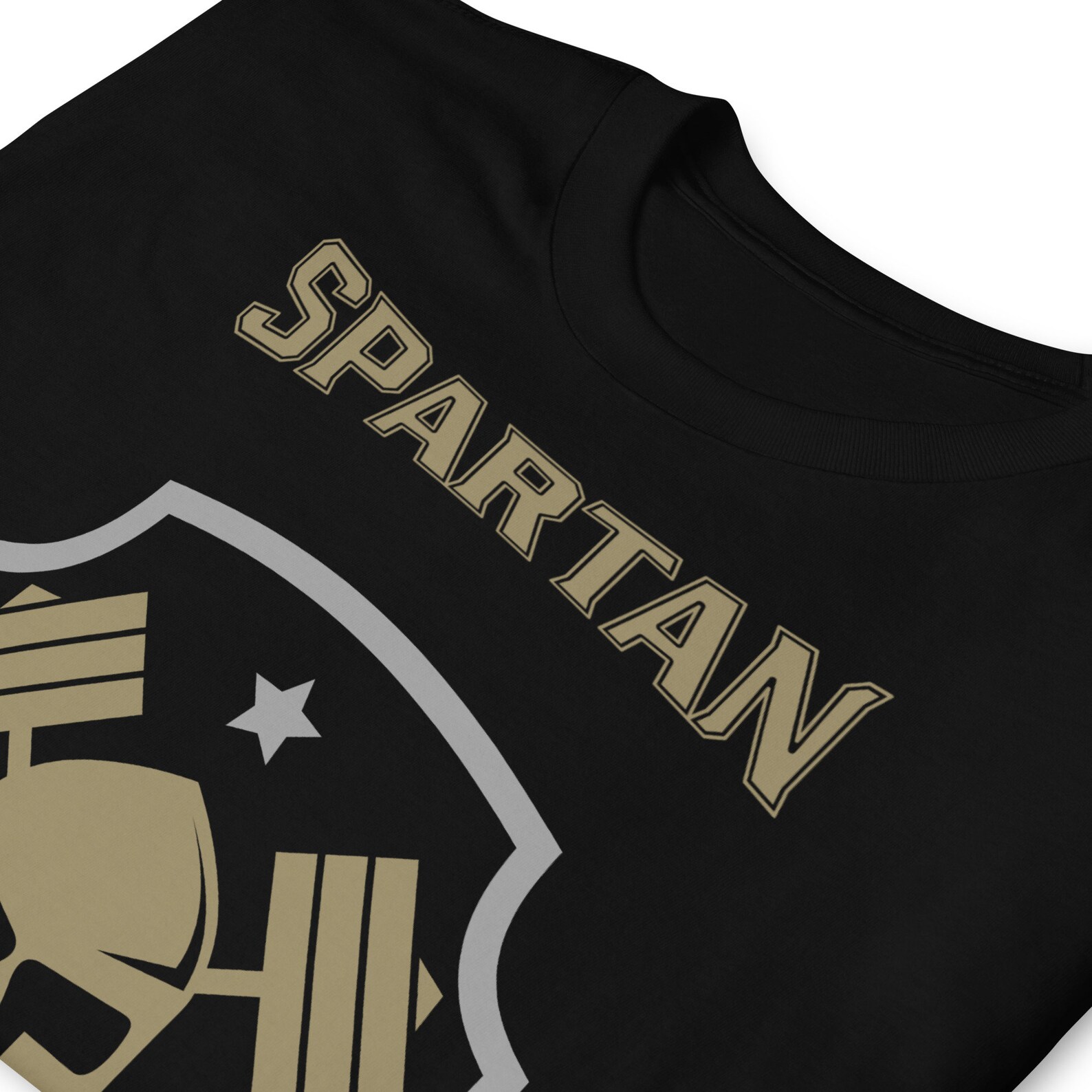 Spartan Shirt With Greek Warrior Helmet and Shield Design in Beige ...