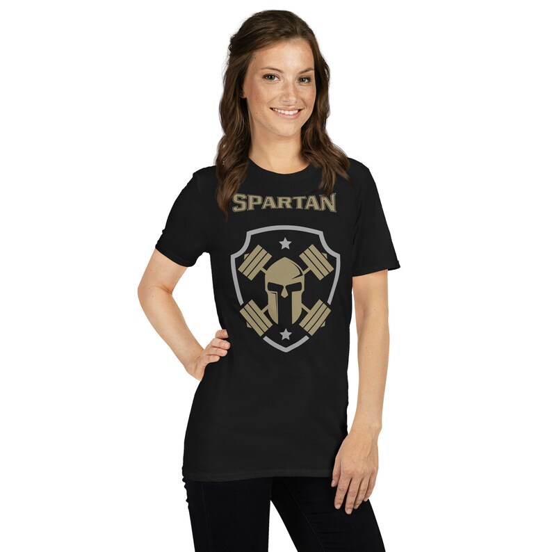Spartan Shirt With Greek Warrior Helmet and Shield Design in Beige ...