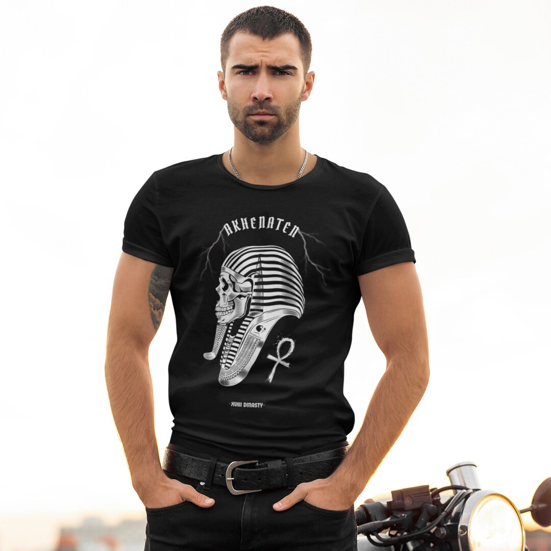 Egyptian Akhenaten and Ankh Symbol T-shirt | Gothic Egyptian Mythology ...