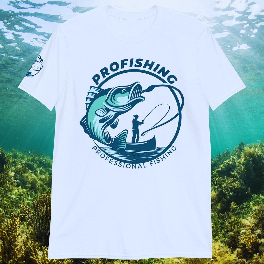 UNISEX Vintage Style Fishing T-shirt, Water Colors With Distinctive ...