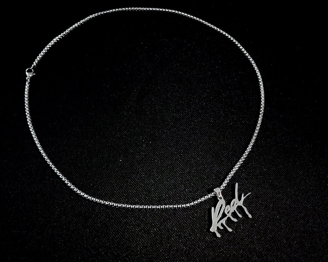Red Chain, Silver Stainless Steel Necklace American Rapper Hip Hop ...