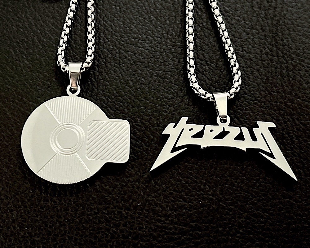 Yeezus Album Cover / Logo Chain, Silver Stainless Steel Necklace Rapper ...