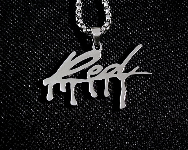 Red Chain, Silver Stainless Steel Necklace American Rapper Hip Hop ...