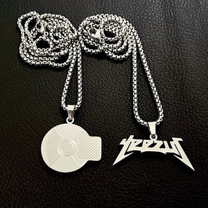 Yeezus Album Cover / Logo Chain, Silver Stainless Steel Necklace Rapper ...