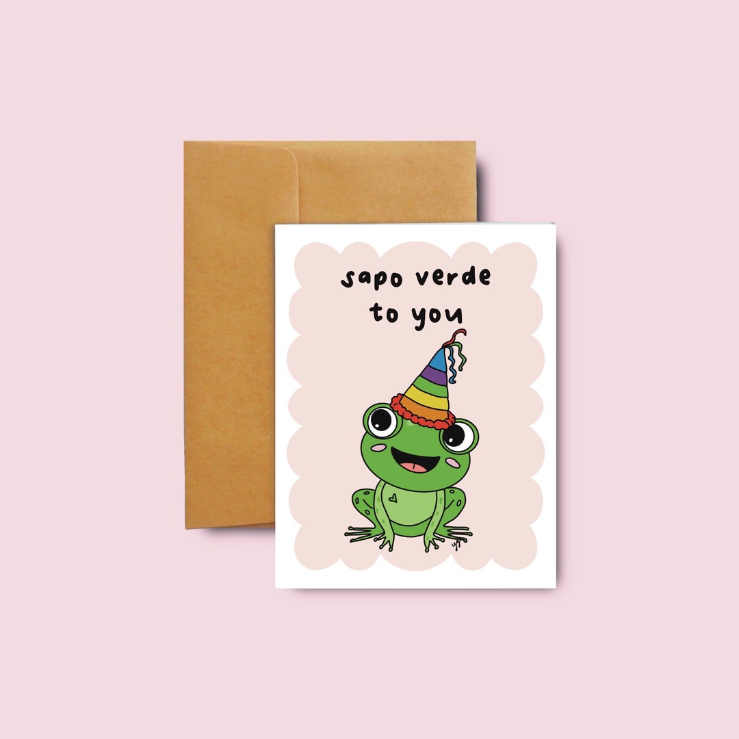 Sapo Verde Birthday Card / Spanish Birthday Card / Feliz Cumple ...
