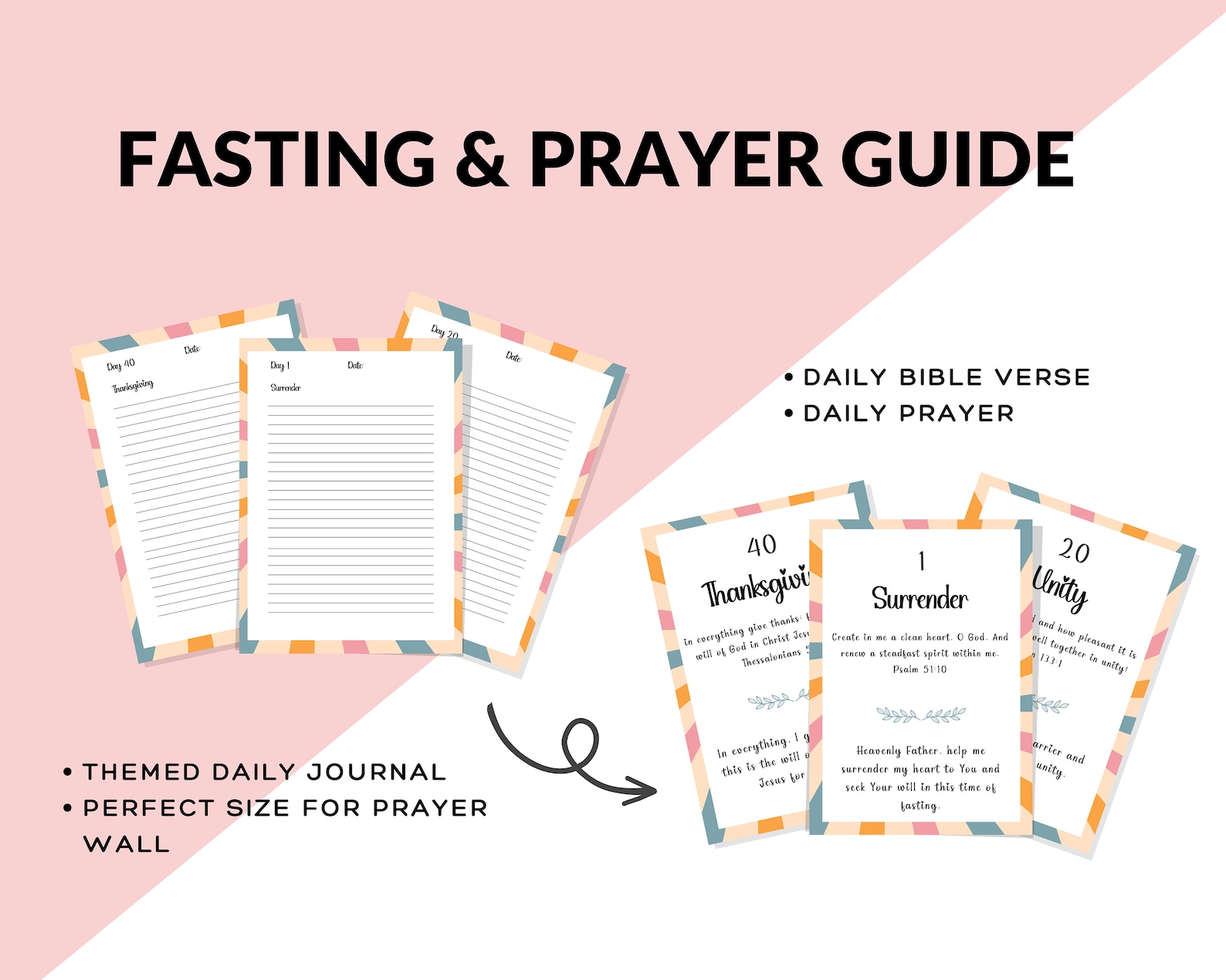 40-day Fasting and Prayer Guide Package With Daily Prayer Cards ...