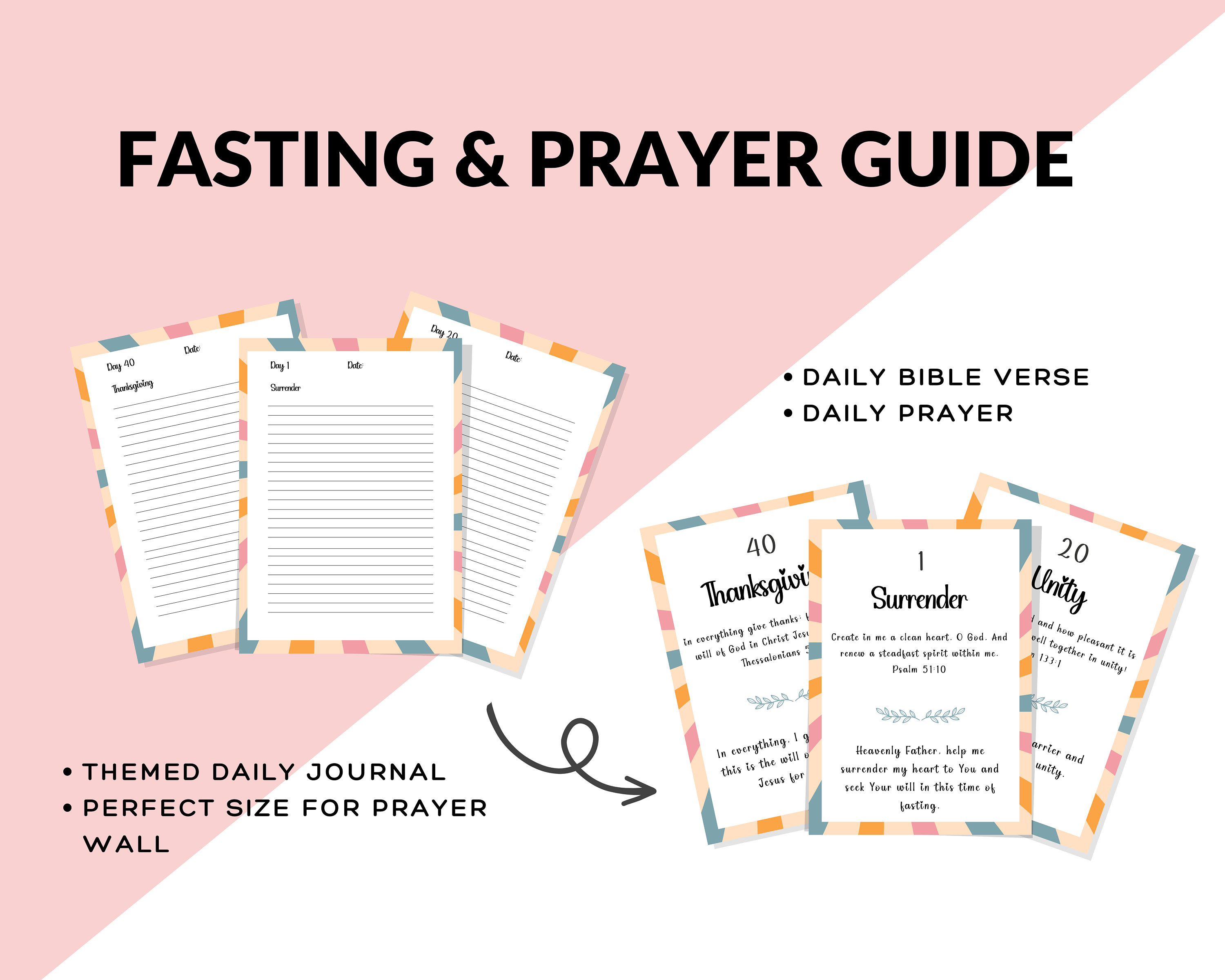 40-day Fasting and Prayer Guide Package With Daily Prayer Cards ...