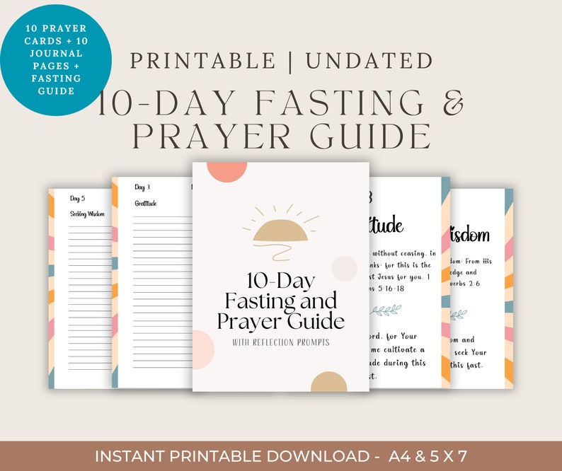 10-day Fasting and Prayer Guide Package With Daily Prayer Cards ...