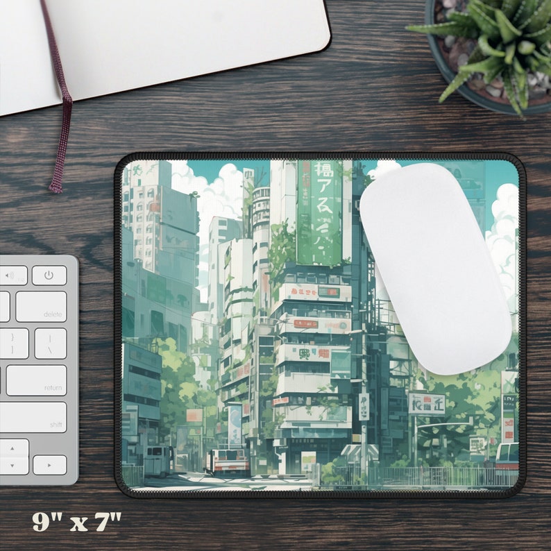 Tokyo City Desk Mat, Japanese Green Matcha Mousepad XL - Etsy