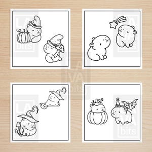 Cute Capybara Coloring Pages, Printable Coloring Pictures, Easy ...