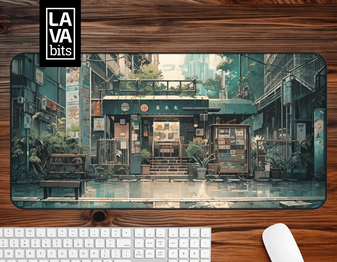 Tokyo Desk Mat Green City Desk Mat XL Mousepad Japanese Matcha Green ...