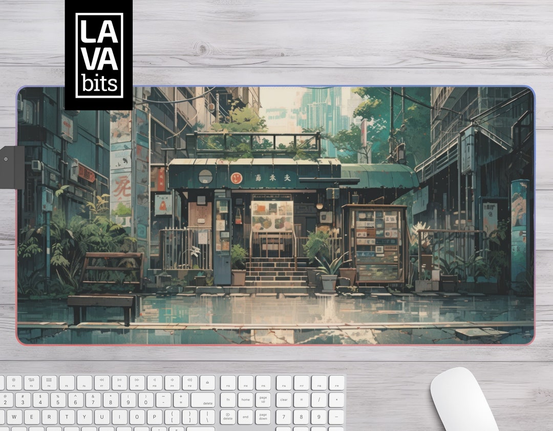 RGB Green Tokyo Desk Mat Mousepad Desk Pad for Gaming, Office Decor ...