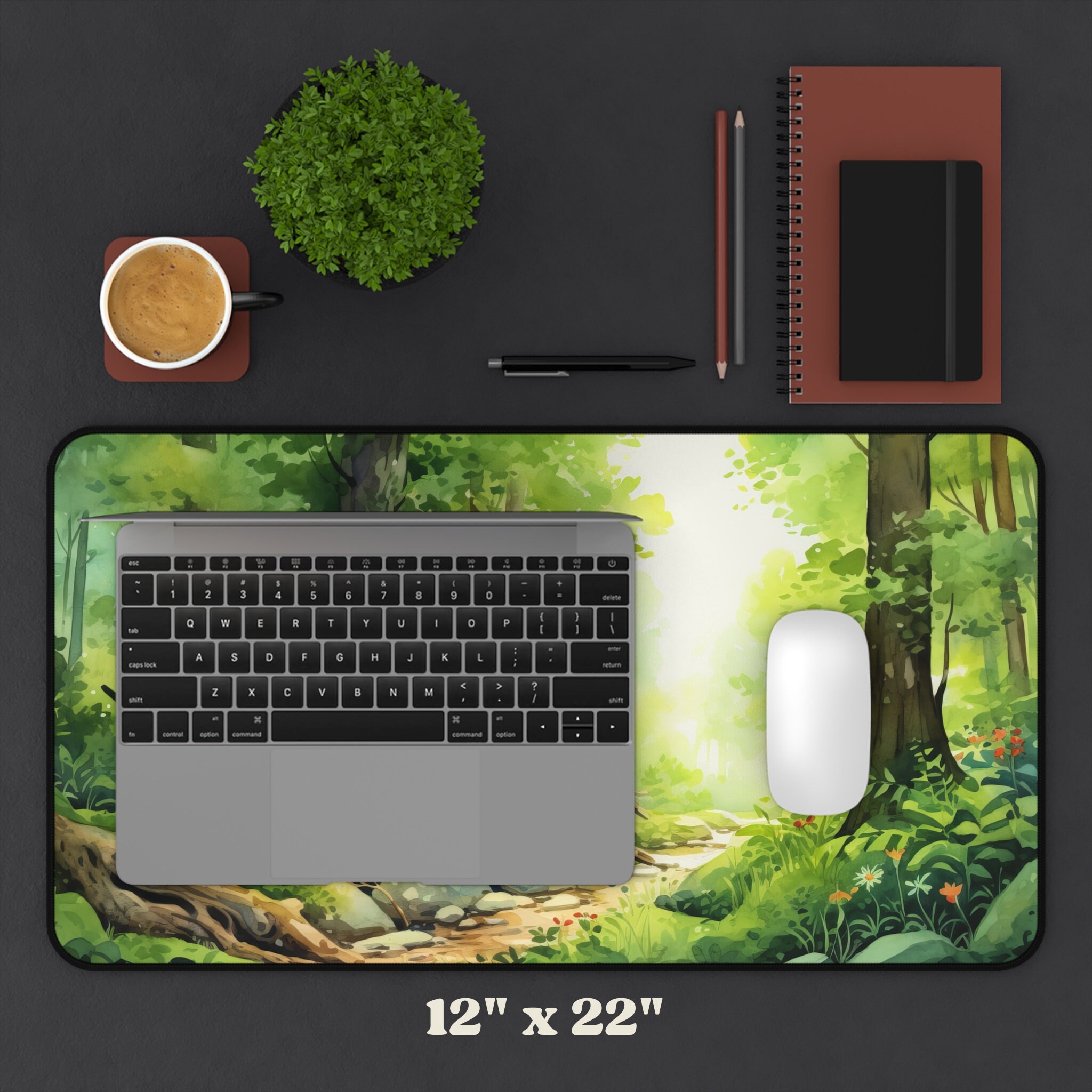 Minimal Forest Desk Mat Aesthetic Peaceful Deskpad Botanical - Etsy