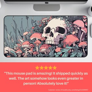 Pastel Goth Desk Mat Skull Mushroom Desk Pad Deskmat XL Mouse Pad TCG ...