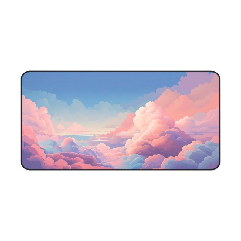 Lo-fi Desk Mat Clouds Pastel Color Palette XL Mousepad Lo-fi Aesthetic ...