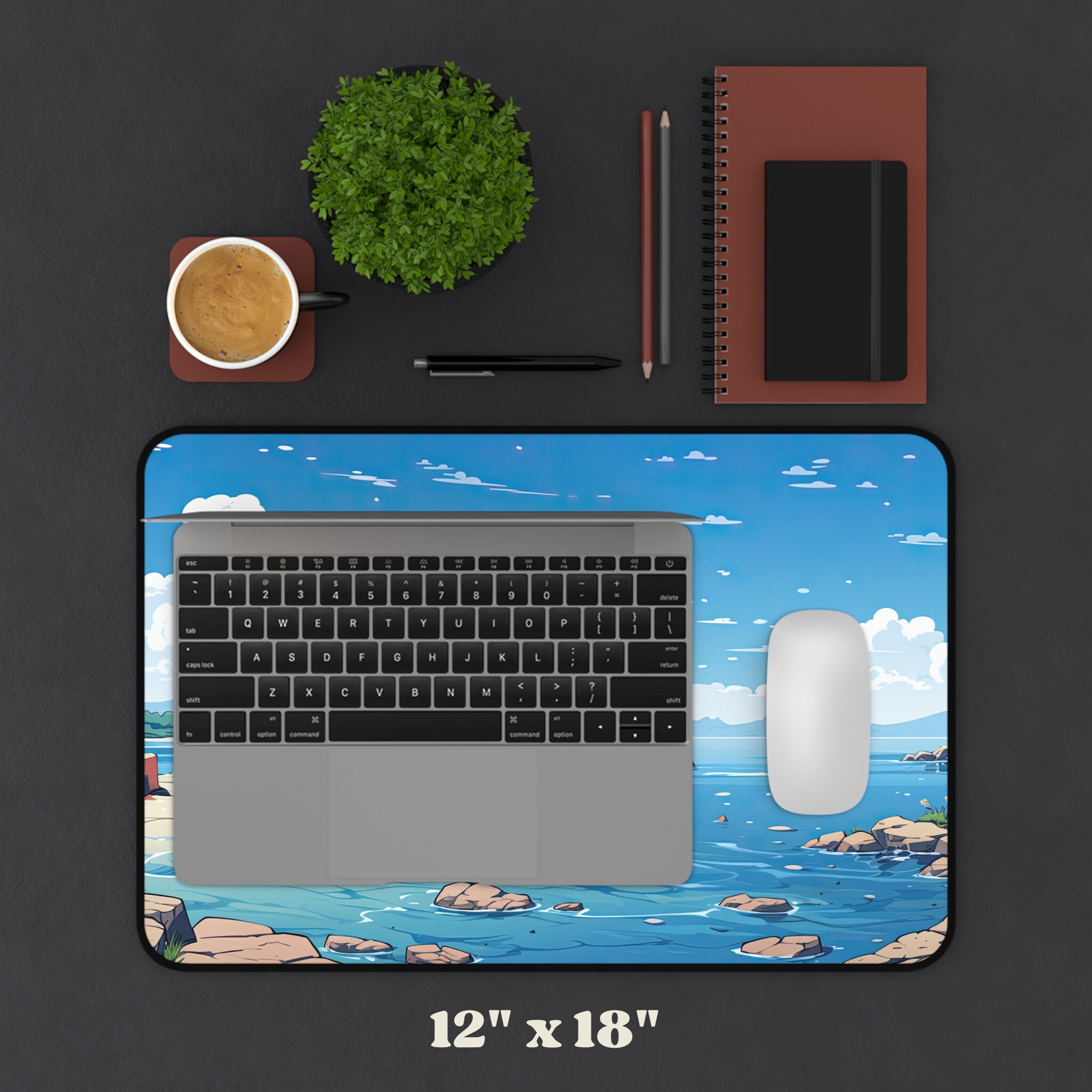 Ocean Desk Mat Aesthetic Deskpad Anime Mousepad Ocean 12x22 - Etsy
