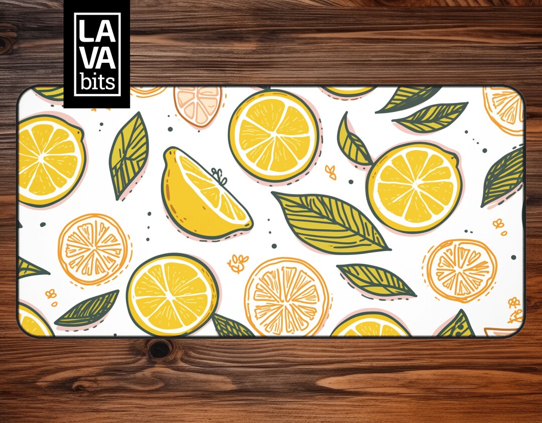 Cute Lemon Desk Mat XL Mouse Pad Full Lofi Desk Mat Cute Lemon Mousepad ...