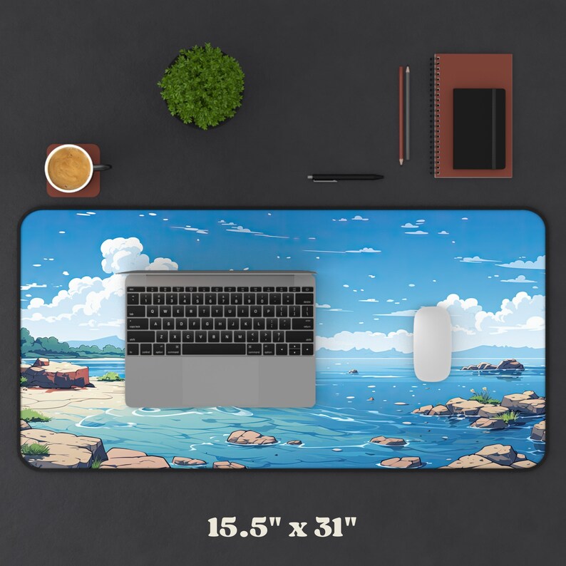 Ocean Desk Mat Aesthetic Deskpad Anime Mousepad Ocean 12x22 - Etsy