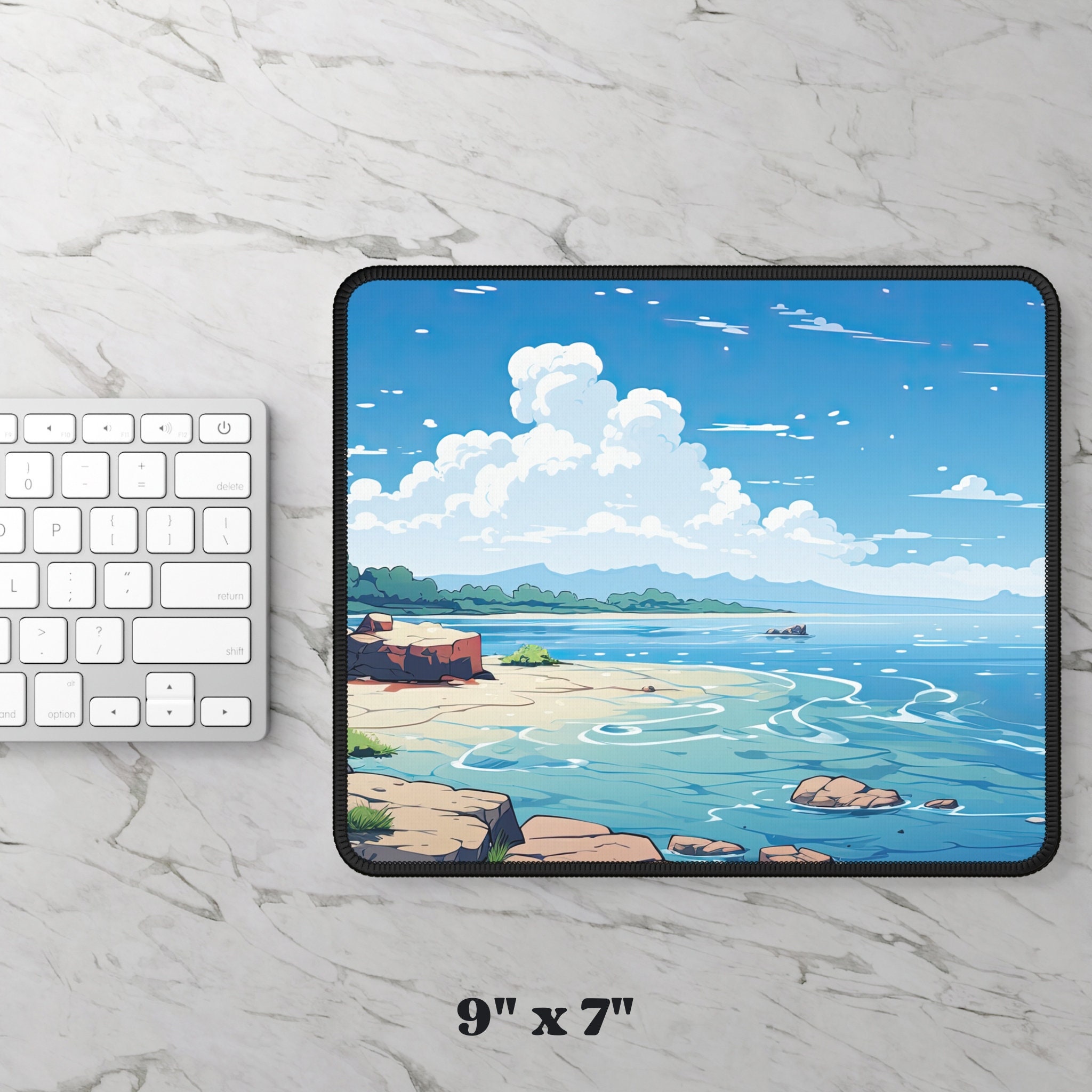 Ocean Desk Mat Aesthetic Deskpad Anime Mousepad Ocean 12x22 - Etsy