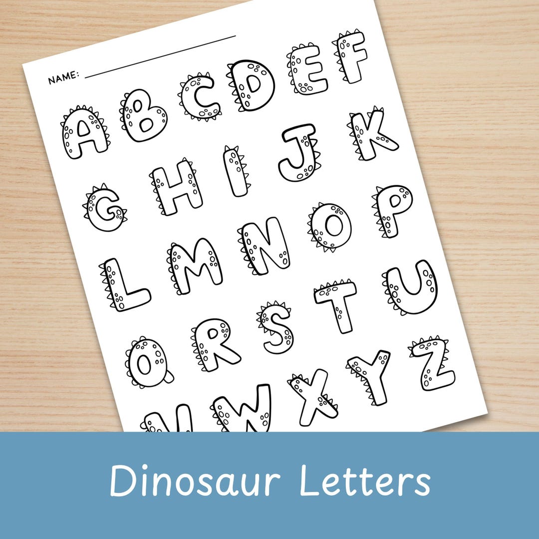 Dinosaur ABC Letter Coloring Sheet, Printable Coloring Pictures, Easy ...