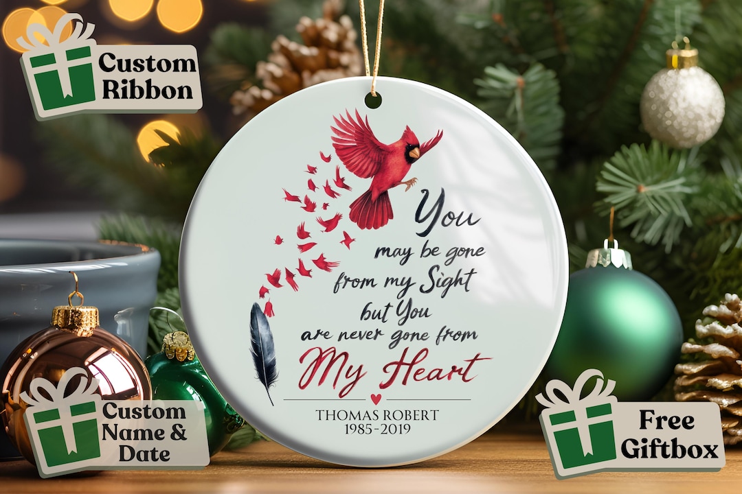 Memorial Christmas Ornament Personalized Cardinal Memorial Gift First ...