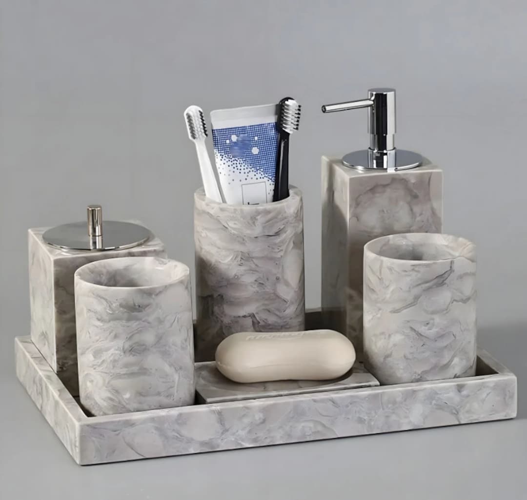 ODETTE BATHROOM ACCESSORIES Collection Marble Bathroom Accessories ...