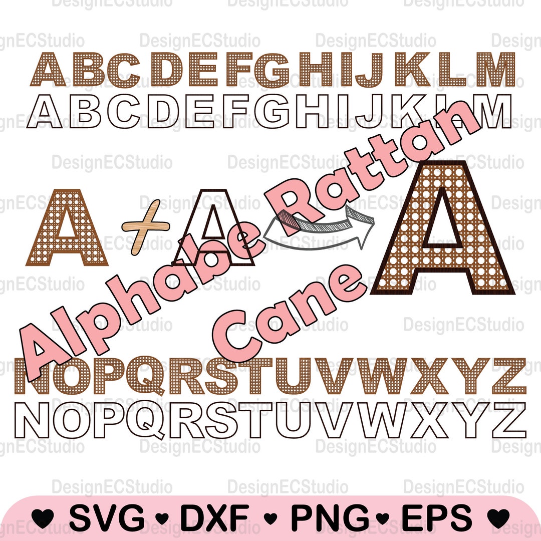 Laser Cut Alphabet Rattan Cane Hooks - Perfect for Hanging Your Letters ...