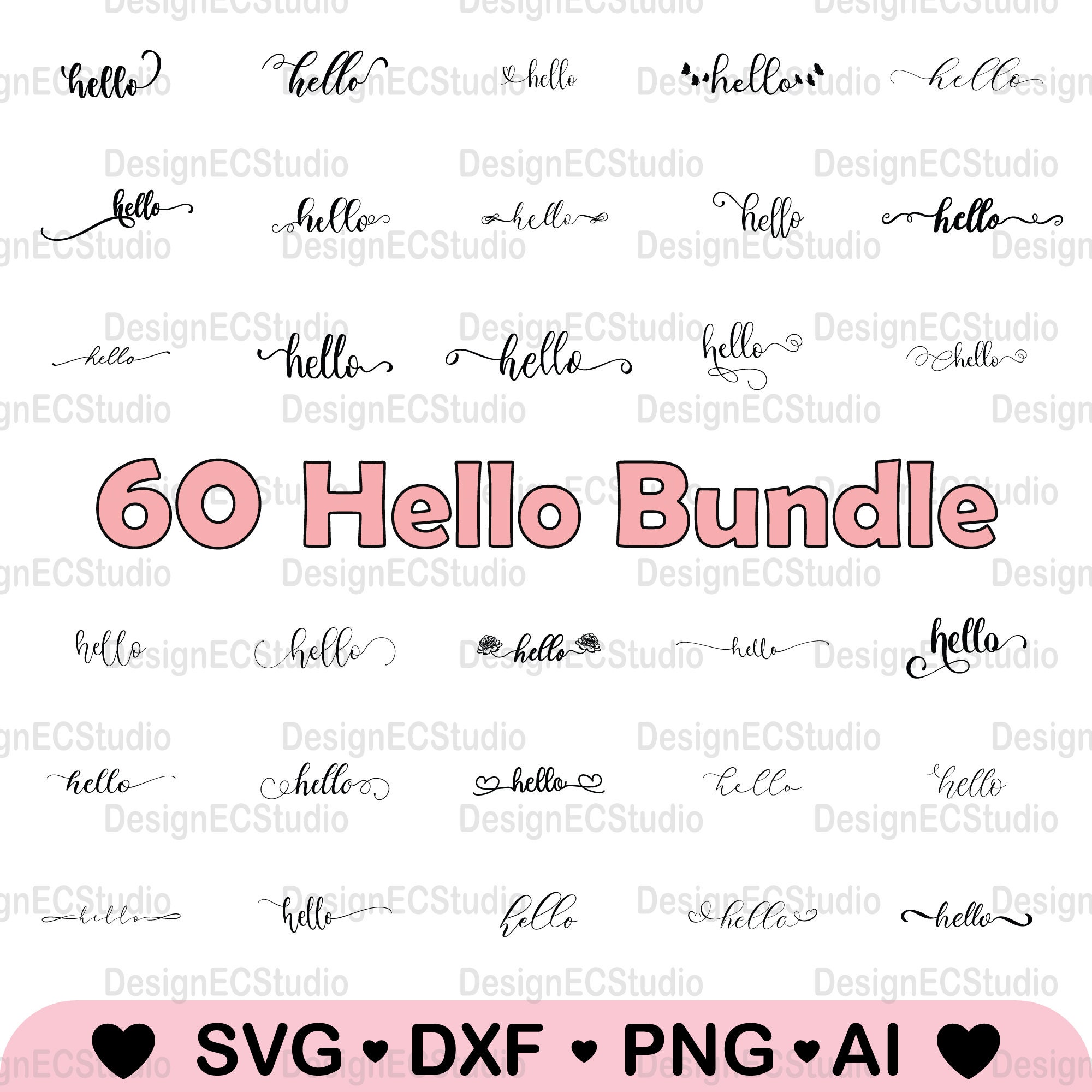 60 Hello SVG Bundle, Hello Cut File, Door Mat Svg, Door Sign Svg,ai ...